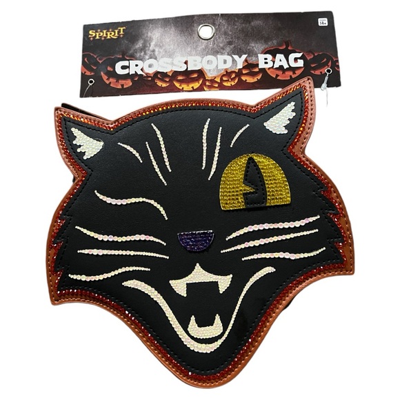 Spirit | Bags | Customized Bedazzled Crossbody Winking Black Cat ...
